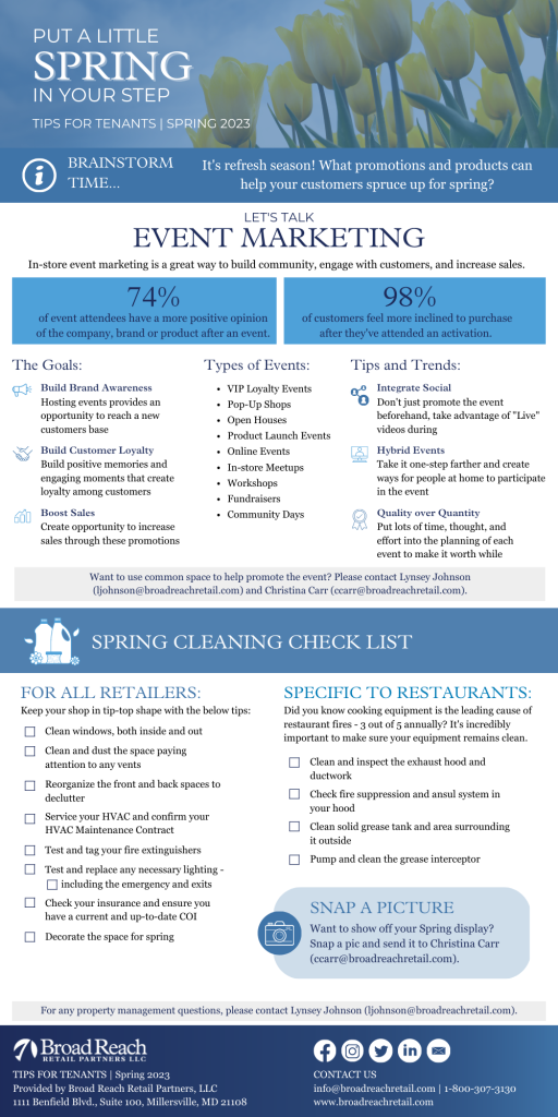 Tips for Tenants: Put A Little Spring in Your Step - Broad Reach Retail